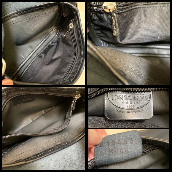 Longchamp | Bags | Longchamp Small Black Nylon Leather Double Snap Flap ...